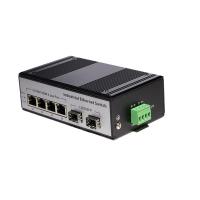 China Metal Industrial Gigabit Switch DIN Rail 2 SFP Fiber Ports 4 PoE Ethernet Ports for sale