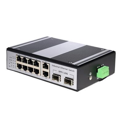 China IP40 Gigabit Ethernet Poe Switch Industrial 8 Port Poe Switch With Fiber Uplink for sale
