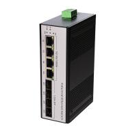 China Industrial Gigabit POE Fiber Switch 4 SFP Fiber Ports 4 PoE Ethernet Ports Fiber for sale