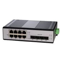 China Industrial Switch 4 SFP Fiber Ports 8 Port DIN Rail PoE Ethernet Switch for sale