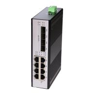 China Industrial Switch 4 SFP Fiber Ports 8 Port DIN Rail PoE Ethernet Switch for sale