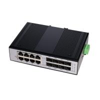 China Industrial Gigabit 8 SFP 8 Port PoE Ethernet Switch DIN Rail Fiber Optic Network Switch for sale