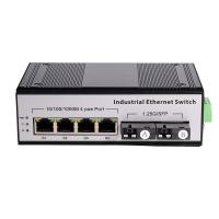 China Industrial Gigabit Ethernet Switch DIN Rail 2 SC Fiber 4 Port PoE Switch for sale