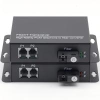 China 2 Channel Telephone Fiber Converter Dual Port PCM Voice Over Fiber Extender for sale