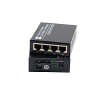 China Fiber 100Mbps Media Converter 1 SC Fiber 4 RJ45 Port 20KM Single Mode for sale