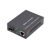 China Fiber Gigabit Media Converter 1 SFP Fiber to 1 RJ45 Ethernet Port 20-100km for sale
