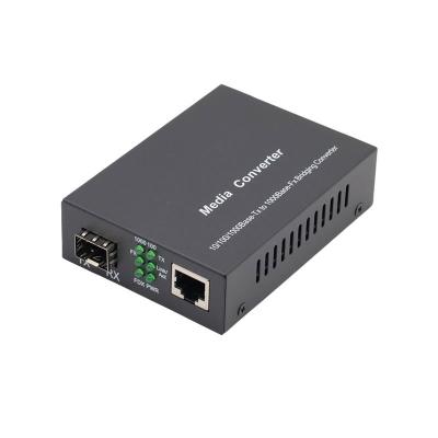 China Fiber Gigabit Media Converter 1 SFP Fiber to 1 RJ45 Ethernet Port 20-100km for sale