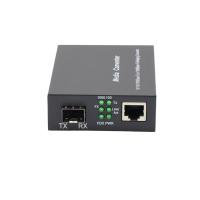 China Fiber Gigabit Media Converter 1 SFP Fiber to 1 RJ45 Ethernet Port 20-100km for sale