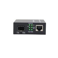 China Fiber Gigabit Media Converter 1 SFP Fiber to 1 RJ45 Ethernet Port 20-100km for sale