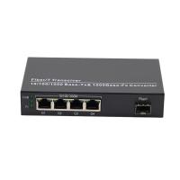 China Gigabit SFP Fiber Media Converter 4 RJ45 Ports 10/100/1000Mbps Ethernet Extender for sale