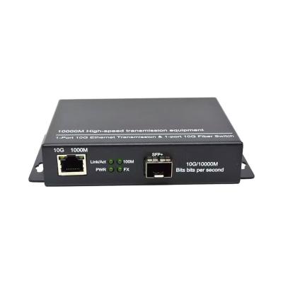 China 10G SFP To RJ45 Media Converter High Speed Fiber To Copper Ethernet Converter for sale