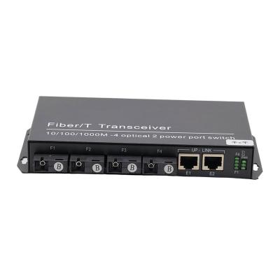 China 4 Port SC Fiber 2 Port RJ45 Gigabit Ethernet Switch Unmanaged Fiber Network Switch for sale