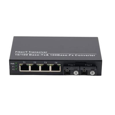 China High Speed Desktop 100 Mbps Fiber Switch 2-SC Fiber 4 Port Ethernet Switch for sale