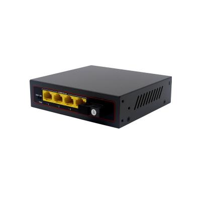 China Unmanaged POE Fiber Media Converter 1 SC 100M 4 Port AF POE Ethernet Transceiver for sale