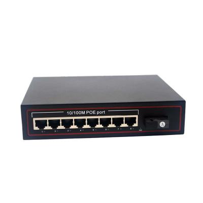 China All In One PoE Fiber Media Converter 100Base-FX SC To 8CH PoE Fiber Transceiver for sale