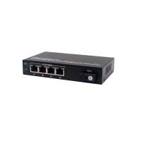 China Gigabit Fiber PoE Media Converter 1 SC Fiber To 4 Port IEEE802.3af/At Ethernet PoE Transceiver for sale