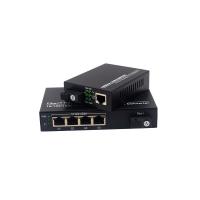 China Gigabit Fiber PoE Media Converter 1 SC Fiber To 4 Port IEEE802.3af/At Ethernet PoE Transceiver for sale