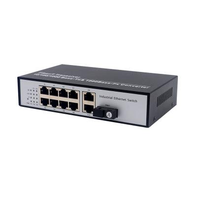 China Gigabit SC Fiber PoE Media Converter All In One With 8 PoE Ports 2 Gigabit Uplink for sale