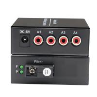 China 4 Channel RCA Audio Fiber Optical Extender Unidirectional Analog Audio Extender for sale