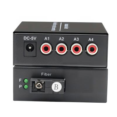 China 4 Channel RCA Audio Fiber Optical Extender Unidirectional Analog Audio Extender for sale