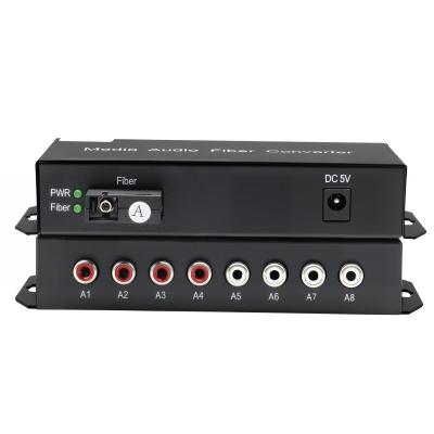 China Bidirectional Fiber Optic Extender 4 Channel RCA Audio Over Fiber Converter for sale