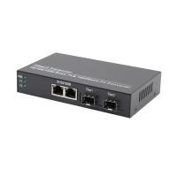 China Gigabit 2 SFP 2 RJ45 Fiber Ethernet Switch 10/100/1000Mbps Copper To Fiber Media Converter for sale