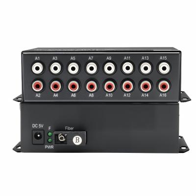 China 8 Channel Fiber Optic Extender Bidirectional RCA Audio Transceiver For Studio for sale