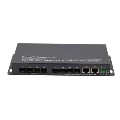 China Unmanaged Gigabit Fiber Switch 8 SFP 2 RJ45 10/100/1000Mbps SFP To Copper Media Converter for sale