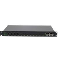 China 1U Rackmount Gigabit Fiber Switch 16 SFP Slots 8 RJ45 Ethernet Ports Optical Switch for sale