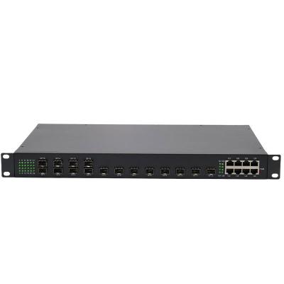 China 1U Rackmount Gigabit Fiber Switch 16 SFP Slots 8 RJ45 Ethernet Ports Optical Switch for sale