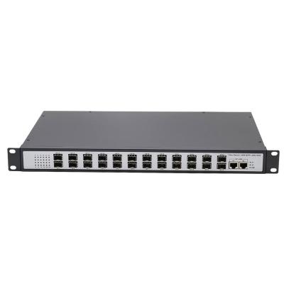 China Full Gigabit Fiber Switch 24 Gigabit SFP Slot 2 RJ45 Ethernet Copper Rack Mount for sale