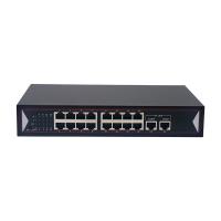 China 16 Port Desktop 10/100 Mbps PoE Ethernet Switch With 2 Gigabit Uplink 150-260W for sale