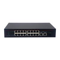 China Desktop Fast Ethernet PoE Switch 150-260W 16 PoE Ports 1 SFP 2 RJ45 Uplink PoE for sale