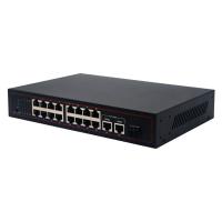 China Desktop Fast Ethernet PoE Switch 150-260W 16 PoE Ports 1 SFP 2 RJ45 Uplink PoE for sale