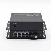 China Fiber Optic 4 Channel Multiplexer 4 Port FXO FXS Telephone Over Fiber Extender for sale