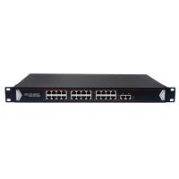 China 24 Port Fast Ethernet PoE Switch Rack Mount 10/100Mbps 2 Gigabit Uplink for sale
