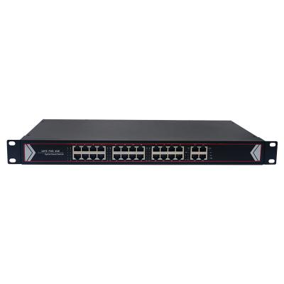 China High Density 24CH Ethernet PoE Switch 19 Inch Rackmount 4 Multi Gig Uplink Ports for sale