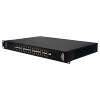 China 24 Port 1U Rack Mount Fast Ethernet PoE Switch 4 RJ45 Uplink 2 SFP Fiber Ports for sale