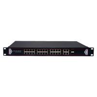 China 24 Port 1U Rack Mount Fast Ethernet PoE Switch 4 RJ45 Uplink 2 SFP Fiber Ports for sale