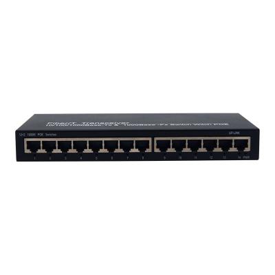 China Gigabit Ethernet PoE Switch 12 Port 2 Uplink RJ45 IEEE802.3af/At For IP Camera AP for sale