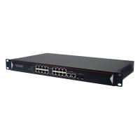 China 1U 1000 Mbps POE Switch 16 Full Gigabit PoE+ 2 Uplink 2 SFP PoE Ethernet Switch for sale