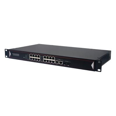 China 1U 1000 Mbps POE Switch 16 Full Gigabit PoE+ 2 Uplink 2 SFP PoE Ethernet Switch for sale