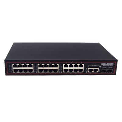 China Desktop Ethernet PoE Switch Unmanaged 24 Full Gigabit PoE 2 Uplink 2 SFP for sale