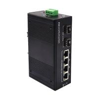 China Gigabit Industrial PoE Switch 2 SFP 4 PoE Ports Web Management Switch IP40 for sale