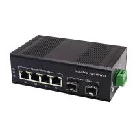 China Gigabit Industrial PoE Switch 2 SFP 4 PoE Ports Web Management Switch IP40 for sale