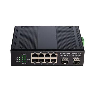 China Industrial Web Managed PoE Switch 2 SFP Slots 8 Gigabit PoE Ports for sale
