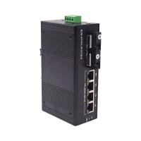 China IP40 Web Managed Switch Industrial Gigabit PoE Switch 2 SC Fiber Port 4 RJ45 PoE Ports for sale