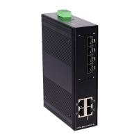 China Industrial PoE Web Managed Switch Network 4 SFP Fiber Slot 4 Gigabit PoE RJ45 Port for sale