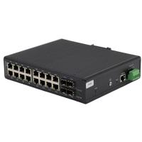 China 16 Port Industrial Gigabit POE Switch With 4 SFP Web Management Console Port for sale