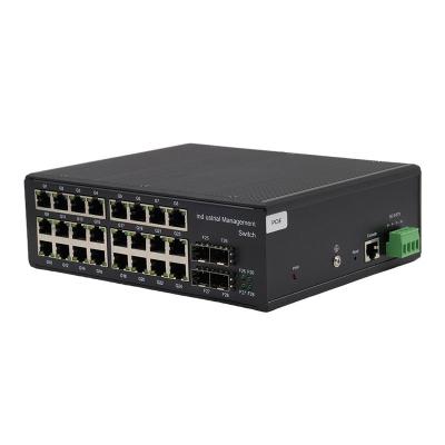 China Industrial 24 Port Gigabit POE Switch With 4 SFP Web Management Console Port for sale